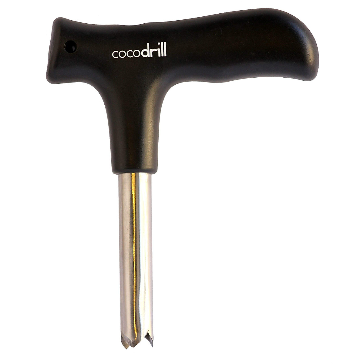 CocoDrill Coconut Opener Tool + 5 Reusable Straws -COMBO PACK - Stainless Steel Drinking - 1 metal straw + Cleaner - Eco Friendly, SAFE, NON-TOXIC