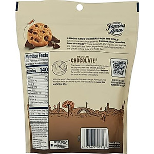 Famous Amos Wonders of the World Belgian Chocolate | Bite-Size Cookies with Chocolate Chips in a Resealable 7 oz Bag