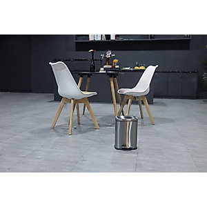 Eviva Totti 1.3 Gallon Stainless Steel Matte Finish Rectangular Trash Can with Soft Closing Lid