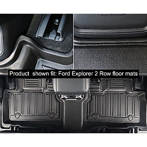 Antsvnn Floor Mats 3 Row & Cargo Liner for 2024 2023 2022 2021 2020 Ford Explorer All-Weather Guard Fits 7 Passenger Models