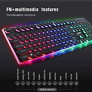 XYLXJ Gaming Keyboard and Mouse, Keyboard and Mouse Wired Gaming Keyboard and Mouse Combo RGB Backlit Gaming Keyboard