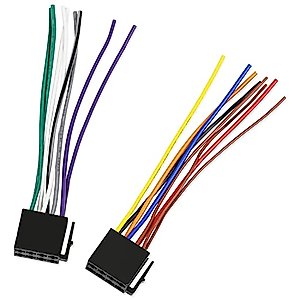 Universal ISO Car Radio Stereo Wiring Harness Adapter, Car Audio Video Wire Cable Power Speaker Connector