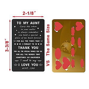 ENGZHI Aunt Birthday Card - I Love You Aunt...I Do - Aunt Gifts from Niece Nephew, Aunt Christmas, Metal Wallet Card