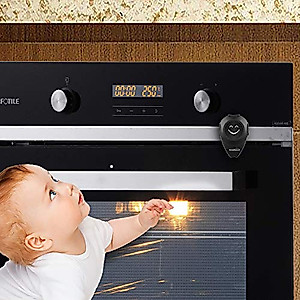 HoneSecur Oven Lock Child Safety, Oven Front Door Lock Child Proof, Heat-Resistant Easy to Install 3m Adhesive for Kids Toddlers Dishwasher, Microwave Lock - Black