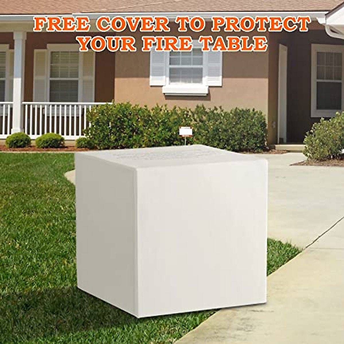 SINGLYFIRE 28 Inch Propane Fire Pit Table Square 2 in 1 Fire Table 50,000 BTU with Cover, Lid and 6.6lbs Lava Rock,Gas Fire Pit Table for Outside Patio, Garden, Backyard, Deck, Brown (SGFP-001C)
