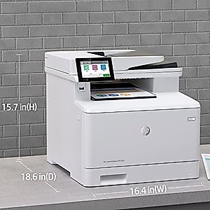HP Laserjet Enterprise MFP M480f All-in-One Wired Color Laser Printer, White - Print Scan Copy Fax - 4.3" Touchscreen, 29 ppm, Auto Duplex Printing, 50-Sheet ADF, Ethernet, Cbmou External Webcam