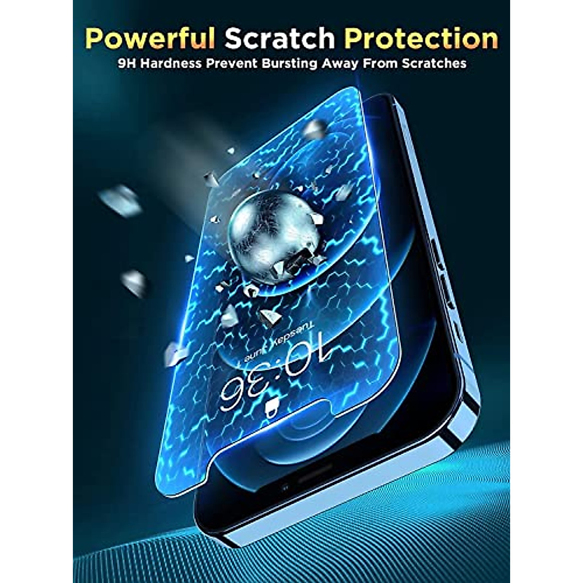 Invoibler 3 Pack Screen Protector Compatible with iPhone 12 Pro Max + 3 Pack Camera Lens Protector, iPhone 12 Pro Max Screen Protector Tempered Glass, 6.7 Inch [HD Clear] [Not for iPhone 12 Pro]