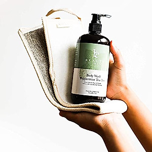 Bath Bombs Gift Set - Organic Shea Butter, Salts & Essential Oils - Peppermint Tea Tree Body Wash – for Oily or Acne Prone Skin - Organic Body Scrub - Peppermint Tea Tree Sugar Scrub Hydrating