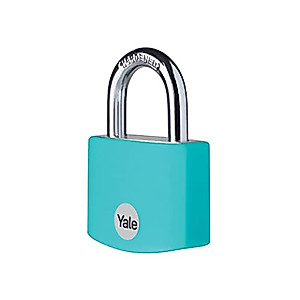 Yale Covered Aluminum Padlock with 3 keyed Alike Keys for Indoor and Outdoors use, Gym Locker, and Toolbox (Blue)
