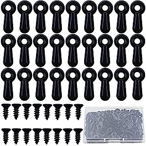 Frame Picture Turn Button Fasteners Set 100 Pieces Picture Frame Hardware Backing Clips with 100 Pieces Screws for Craft, Hanging Pictures, Photos, Drawing, Black (Turn Button)
