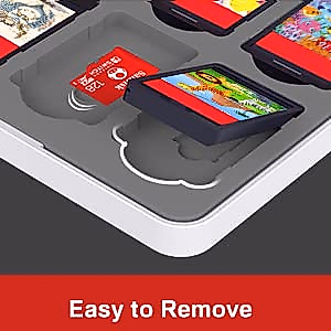 CYKOARMOR Switch Game Card Case Holder - Storage 24 Games & 24 Micro SD Card, Case Organizer Cartridge for Nintendo Switch/OLED/Lite, Hard Shell, Magnetic Closure, Soft Rubber, Plaid Grey White