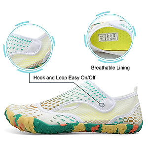 Womens Water Shoes Thicken Soles Cozy Breathable Barefoot Athletic Aqua Shoes for Beach Swim Pool Diving Hiking Water Sports 8 Women