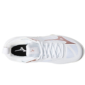 Mizuno Women's Wave Dimension Volleyball Shoe, White-Rose Gold, 8.5