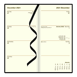 LETTS Signature Weekly/Monthly Planner, 12 Months, January to December, 2023, Week-to-View, Bonded Leather, 6.625" x 3.25", Black (C38SUBK-22)