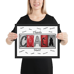 Wrestling Coach Gift, Gift for Wrestling Coach, Red, Players can sign the white area, 8x10 photo PRINT