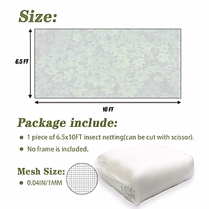 Dafoecheer Garden Netting, Plant Covers 6.5 x 10Ft Ultra Fine Mesh Netting for Plants Vegetable Fruits Flowers Crops Birds Animals Barrier Protection Net