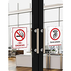 NIUBEE Acrylic Window Sign Holder 8.5×11 Inch with 4 Suction Cups for Glass Window Wall Mount, Advertise Display Office Store Promotion Picture Frame for Mall, Office, Home, Restaurant(2 Pack)