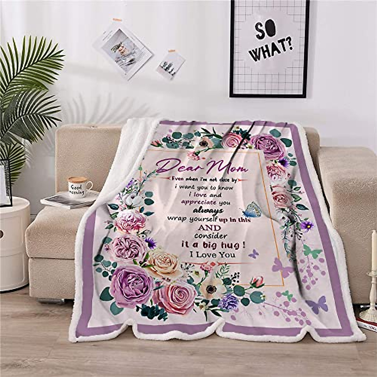 Onecmore Gifts for Mom Mothers Day Birthday Romantic Gifts for Mom Blanket,Mom Valentines Day Gifts,Mom Romantic Gifts, Mom Gifts from Daughter Son,New Mom Gifts for Women Gifts for Mom Throw Blanket