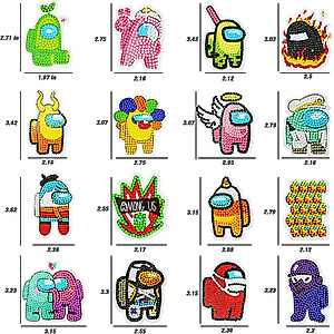 5D DIY Diamond Art Craft Painting Stickers Kits for Kids Among Game Us Mosaic Painting by Numbers DIY Drawing Arts Crafts Supplies for Boys and Girls Children 28Pcs