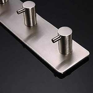 mxtechnic Wall Mounted Coat Hook Rail Self Adhesive Stainless Steel Hanging Hooks Rack Hallway Kitchen Storage Organizer