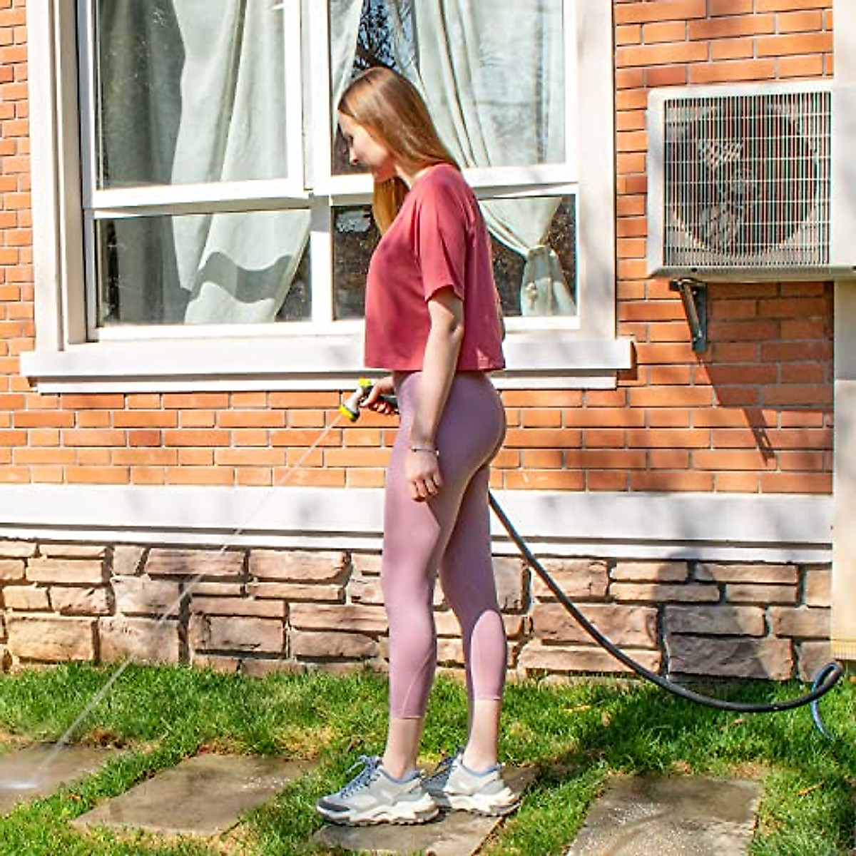 Fevone Garden Leader Hose 3 ft Lead-in Short Hose, 5/8 Heavy Duty Water Hose, Garden hose Extender/Hose Reel Connector, Male to Female 3/4 Solid Brass Fittings