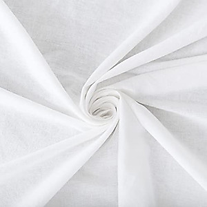 Archaeo Linen Cotton Blend Tab Top Curtain, 50" x 84", White