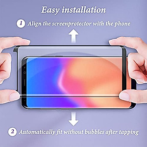 Cnarery [2 Pack[Full Coverage] Screen Protector for Samsung Galaxy S9, 3D Curved/Easy Installation/Case-Friendly/HD-Bubble Free Tempered Glass for Samsung Galaxy S9