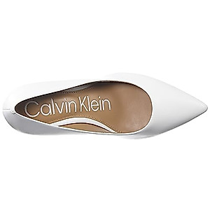 Calvin Klein Women's Gayle Pump, White Leather, 7.5