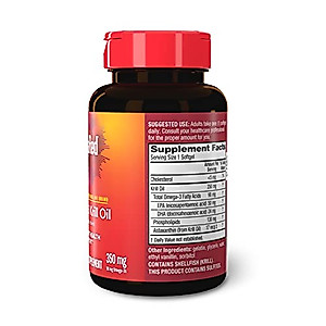 MegaRed Krill Oil 350mg Omega 3 Supplement, 1 Dr Recommended Krill Oil Brand with EPA, DHA, Astaxanthin & Phopholipids, Supports Heart, Brain, Joint and Eye Health - 130 Softgels (130 servings)