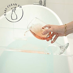 Rebecca Luxurious Bath, 38" Clear Bathtub Tray Caddy Tub Shelf - Spa Board Luxury Bathroom Bath tub Table - Waterproof Acrylic Tub Caddy Fits Across Bathtubs - Book Rack, iPad and Wine Glass Holder
