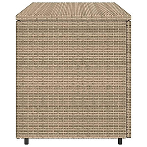 QJBSAVVA Patio Storage Cabinet, Office Cabinet Storage Box Tool Shed Garden Box Suitable for Outside Patio Kitchen Apartments Beige 43.3"x21.7"x23.8" Poly Rattan