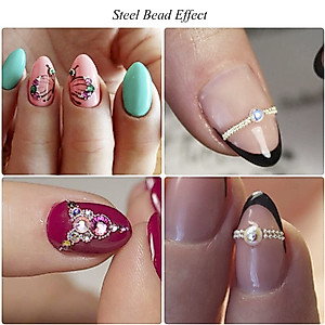 3D Micro Nail Caviar Beads Mixed Color Nail Art Supplies Set 4 Boxes 0.4mm Small Nail Studs Charms for Nails Beauty Nail Art Accessories