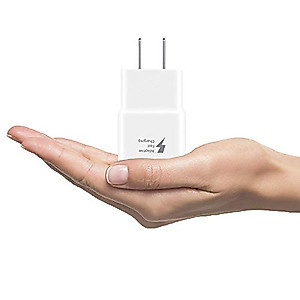 Galaxy S7 Adaptive Fast Charging Wall Charger Kit Set with Micro 2.0 USB Cable, Compatible with Samsung Galaxy S7/Edge/S6/Note5/4/S3 (White)