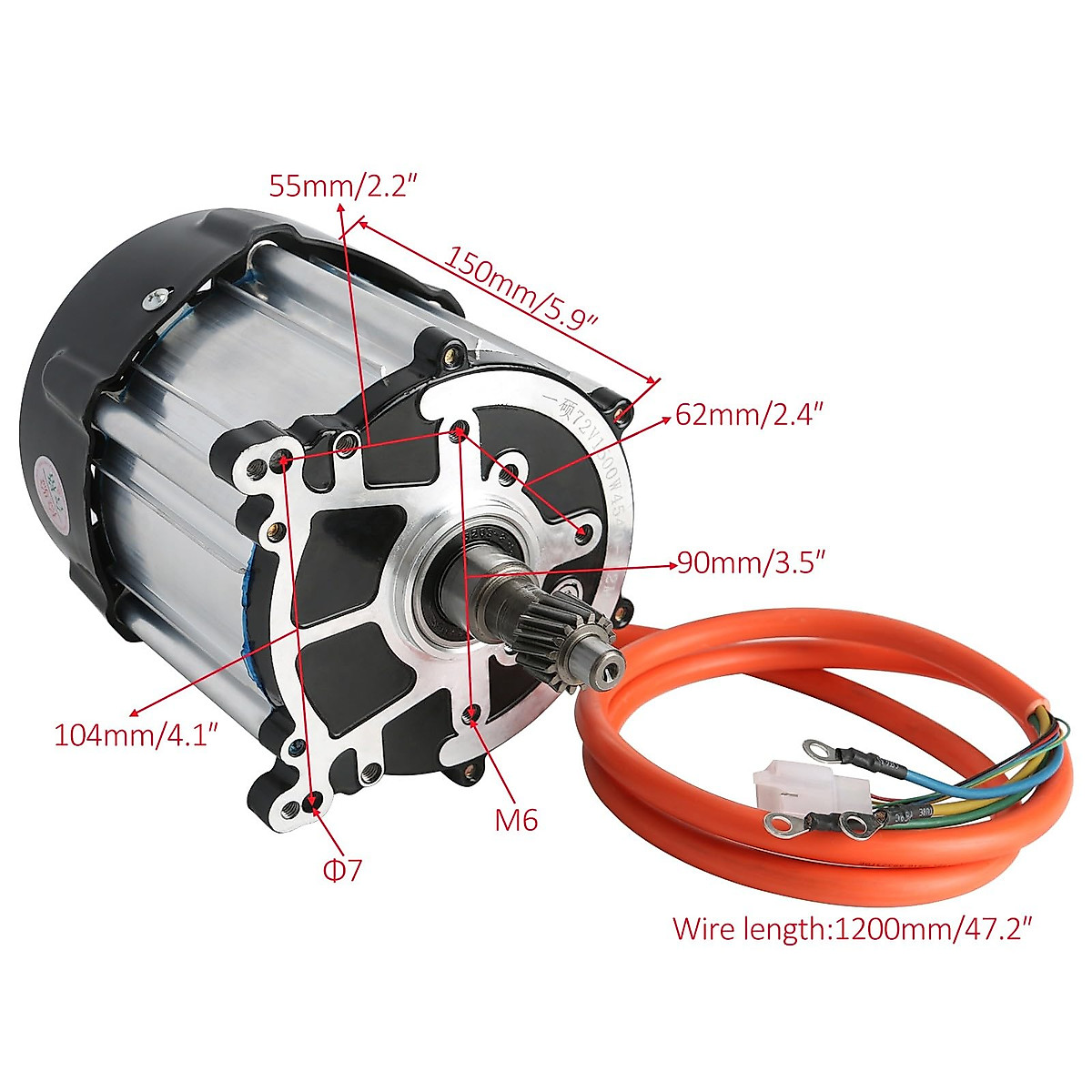 CWTD 72V 1500W Go Kart Trike Rear Axle Kit Electric Differential Motor ATV Golf Cart