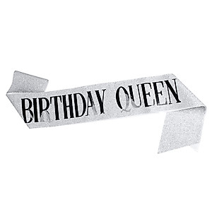 AOPRIE Birthday Crown for Women Birthday Queen Sash Silver Birthday Tiara for Women Princess Crown Rhinestone Happy Birthday Accessories Party Favor