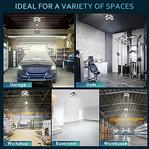 Asani LED Garage Light - Super Bright 1800 Lumen LED Ceiling Light with 12 Adjustable Panels - Easily Screws Into Standard E27 Bulb Socket - LED Shop Lights for Workshop, Barn, Storage - 180W (Bright)