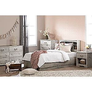 South Shore Aviron 1-Drawer Nightstand, Seaside Pine, 55.2 cm x 44.5 cm x 57.2 cm (D x W x H)