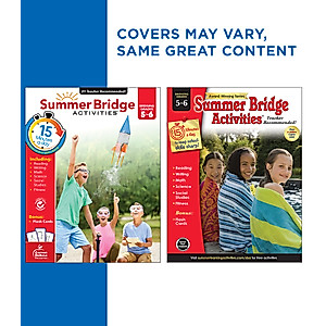 Summer Bridge Activities 5th to 6th Grade Workbooks, Math, Reading Comprehension, Writing, Science, Social Studies, Fitness Summer Learning, 6th Grade Workbooks All Subjects With Flash Cards