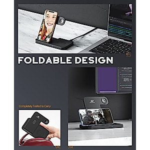 Wireless Charger, PAUCHY 3 In 1 Fast Wireless Charging Station, Qi Wireless Charger for iPhone 13/12/11/Pro/XS/XR, Foldable Wireless Charging Stand Compatible with iWatch 6/SE/5/4/3/2, Airpods 3/2/Pro