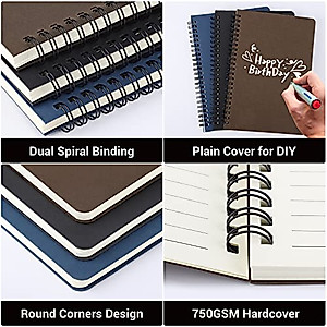 EUSOAR Spiral Lined Notebook, A5 6 packs 5.5"X8.3" 120 Pages Lined Travel Writing Notebooks Journal, Memo Notepad Sketchbook, Students College Office Business Subject Diary Ruled Book-3 Colors