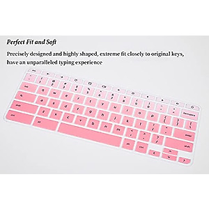 2Pack Keyboard Cover Skin for Acer Chromebook Spin 311 CP311 C738T C733 CP511 512, Chromebook 713 CP713 R13, Chromebook 314 514 714 CB314 CB514 CB714, Acer Chromebook 15.6" Protector-GPurplePink+Clear