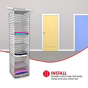 Home Basics Chevron Collection Storage and Organization (6 Shelf Closet Organizer)