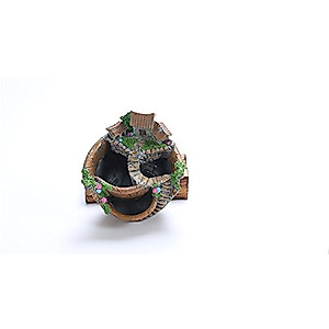 EBTOYS Plants Pot Tiny Creative Flowers Succulent Plants Pot Holders Hanging Garden Design with Sweet House (Orange)