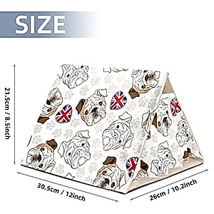 RATGDN Small Pet Hideout English Bulldog Hamster House Guinea Pig Playhouse for Dwarf Rabbits Hedgehogs Chinchillas