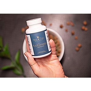 BILL &COO Anigreens Prebiotic & Probiotics for Dogs, Formulated with Special Fibers Digestive Enzymes, Dog/Cat Probiotics for Digestive Health & General Gut Balance to Immune Support of Your Pets,90g