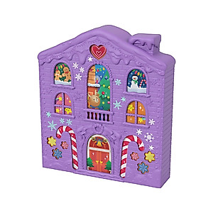 Polly Pocket Advent Calendar, Winter House Design, 25 Surprises Including 2 Micro Dolls, 3 Animal Figures, Furniture & Accessories