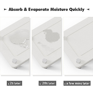 Johamoo Fast Drying Stone Sink Tray, Bathroom Instant Dry Sink Organizer, Diatomaceous Earth Water Absorbing Stone Tray for Kitchen Counter, White