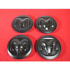 Mopar 19-20 Dodge RAM 2500 3500 Black Wheel Center Caps Set of 4 New OEM