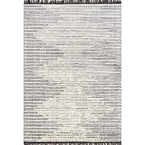 nuLOOM Morgan Contemporary Shag Fringe Area Rug, 5x8, Light Grey