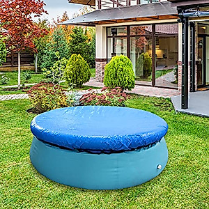 DECOHS 15ft Dust Pool Cover Protector-Solar Cover for Round Frame Pools-Pool Cover for Round Inflatable-Pool Cover Protector Heat Retaining Blanket (15FT)